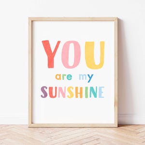 Set of 2 Playroom Posters Sun Poster & You Are My Sunshine Poster ...