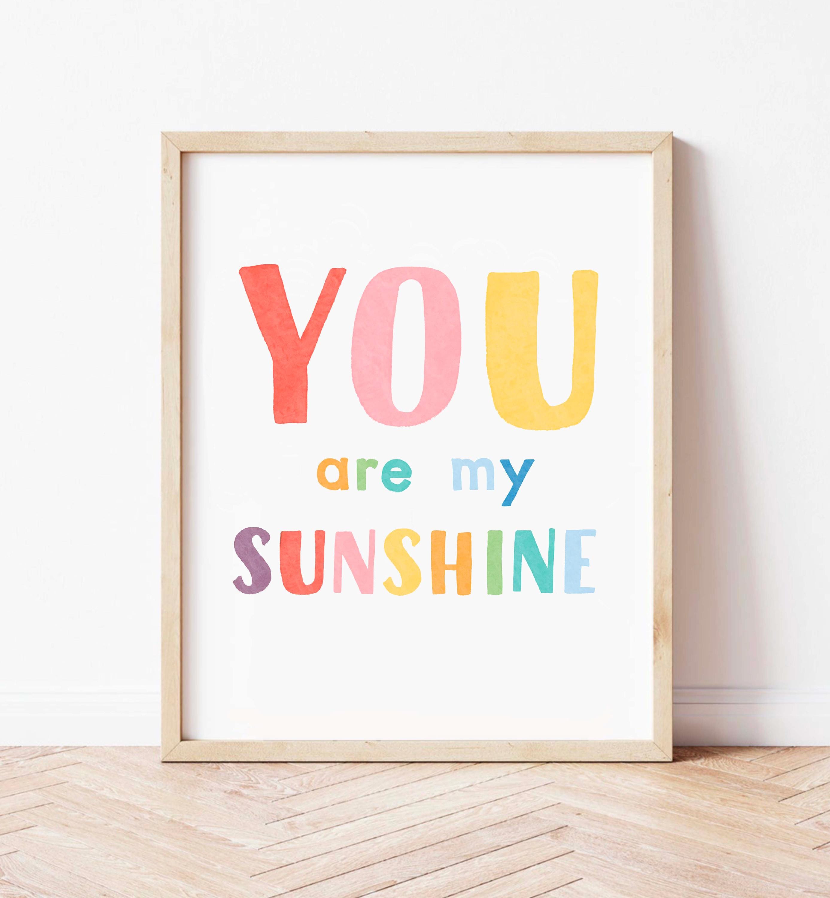 Set of 2 Playroom Posters Sun Poster & You Are My Sunshine Poster ...