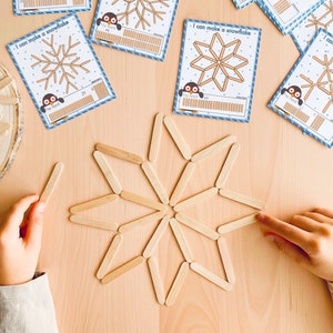 Snowflake Popsicle Sticks Activity Winter Fine Motor Skills Game ...