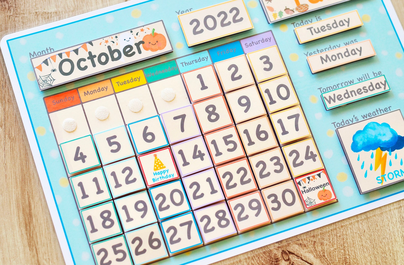 Montessori Calendar Kids Calendar Board Preschool Curriculum - Etsy