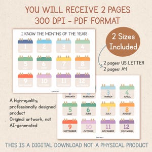 Months of the Year Printable: Montessori Calendar Activity (digital ...