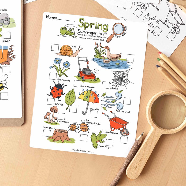 Spring Scavenger Hunt for Kids Printable Outdoor Scavenger Hunt Game ...