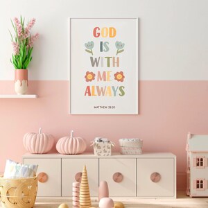 Nursery Christian Wall Art Bible Study Homeschool Decor Kids Room ...