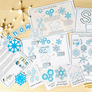 Snow Unit Study Snowflakes Printable Resources Homeschool Learning ...