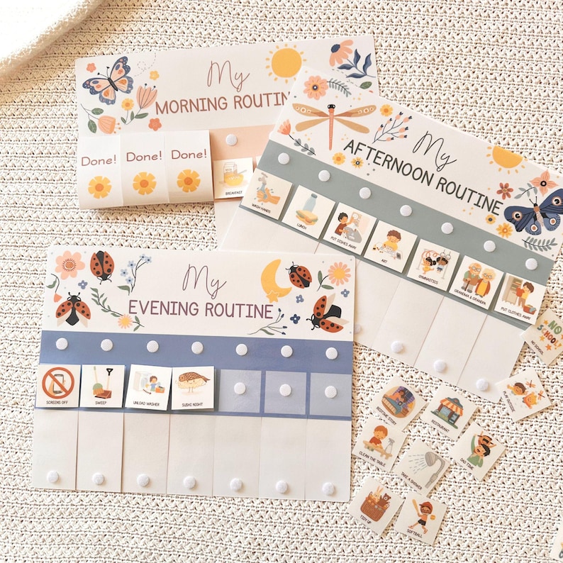Toddler Routine Chart - Daily Chore Chart for Kids, Morning Afternoon ...