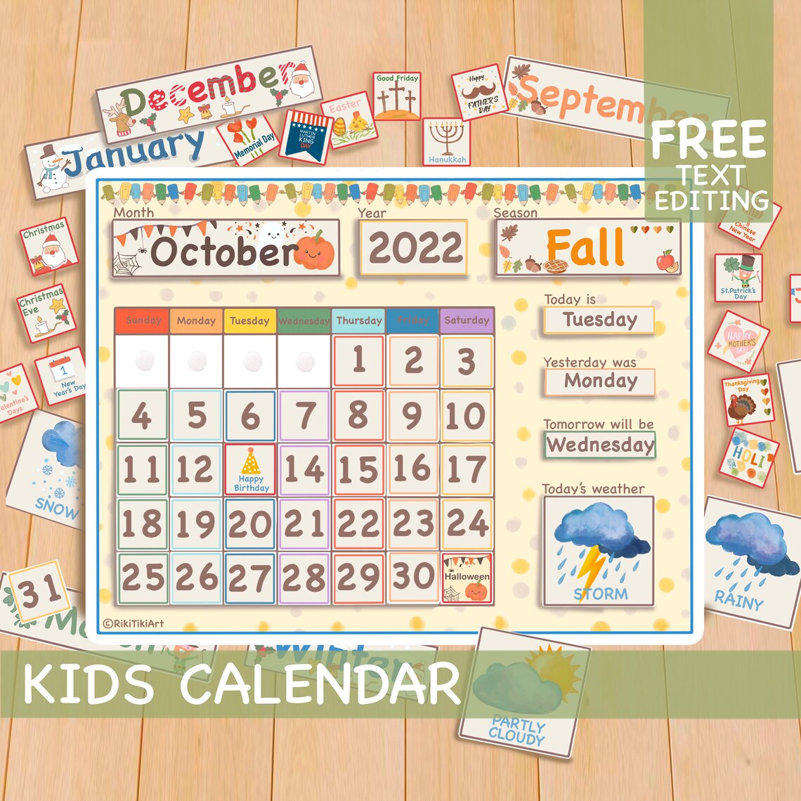 Morning Board Kids Perpetual Calendar Printable Classroom - Etsy