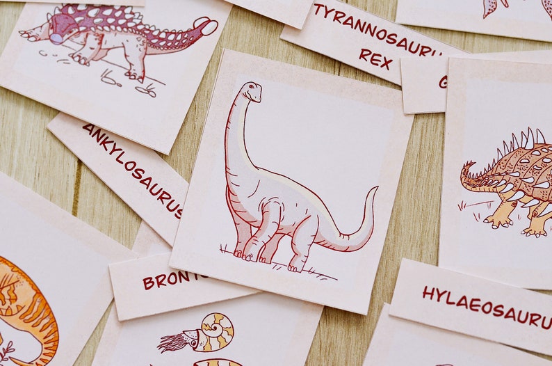 Dinosaur Flashcards Printable Montessori Materials - Etsy