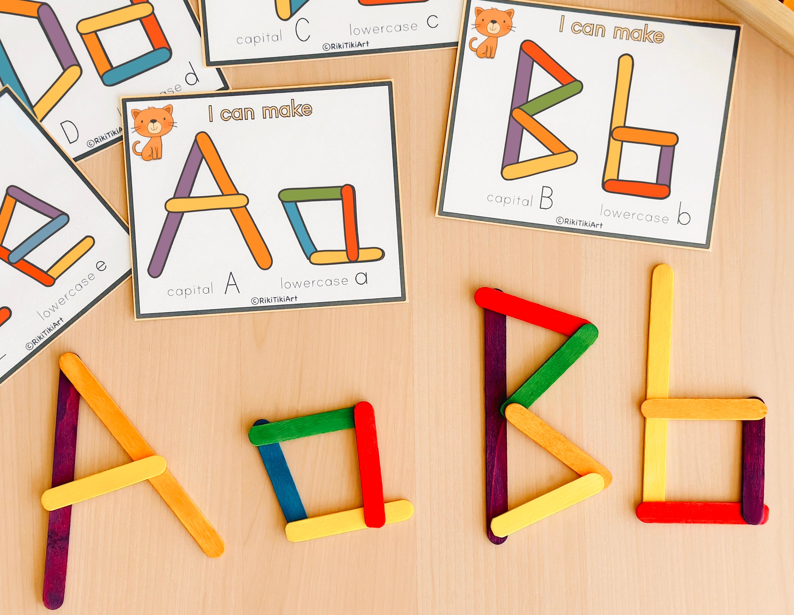 Alphabet Popsicle Sticks Activity: Fine Motor Skills Game (digital ...