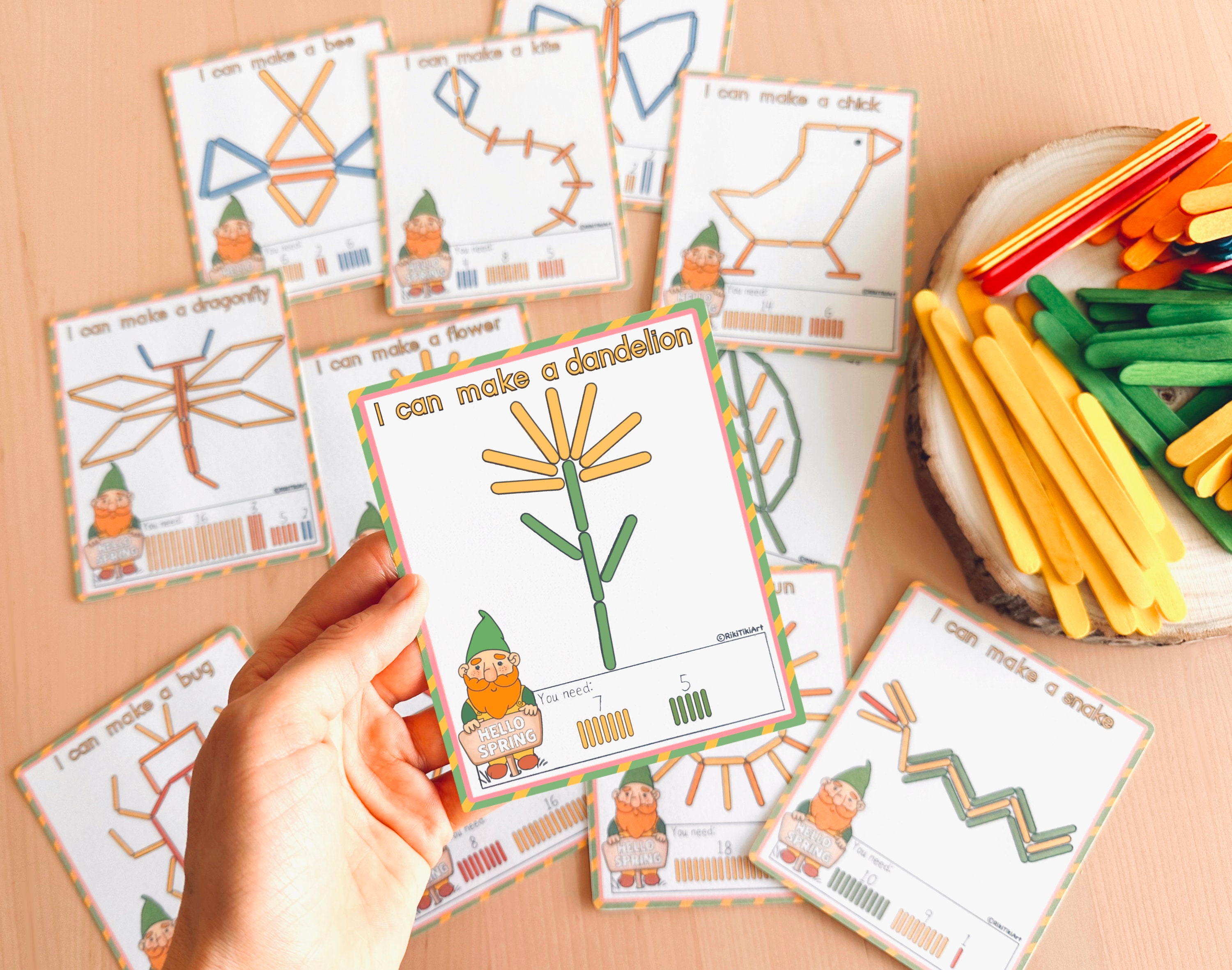 Spring Popsicle Sticks Activity Montessori Printable Activities for ...