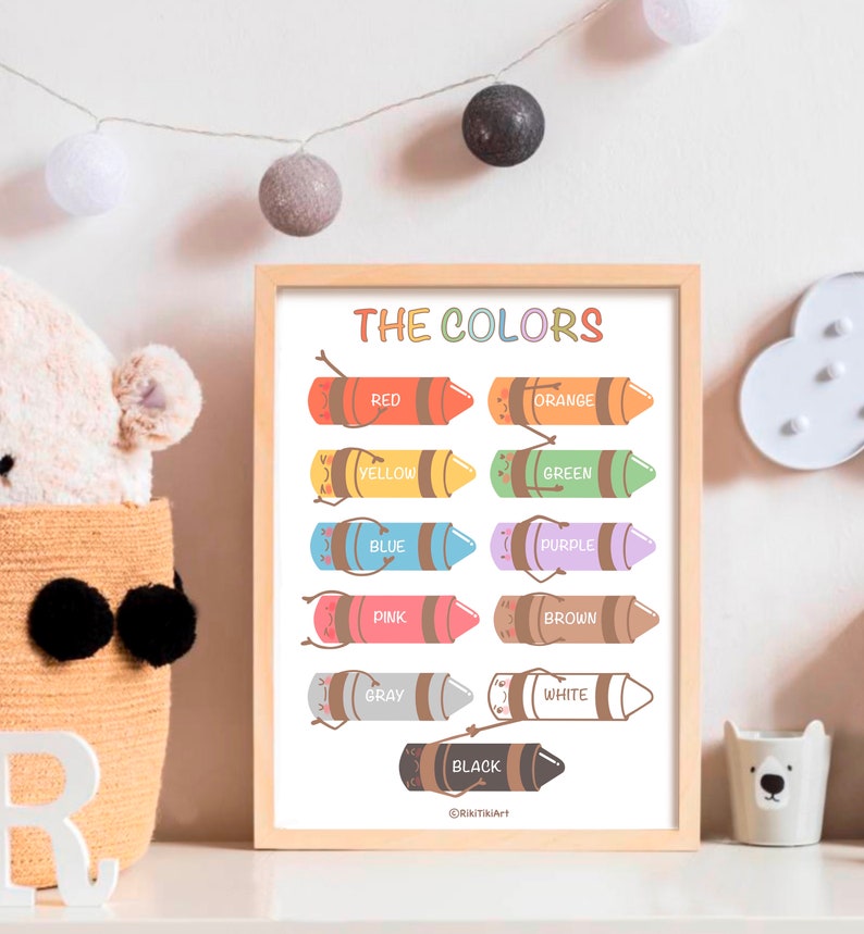 Colors Educational Poster Printable Montessori Materials | Etsy