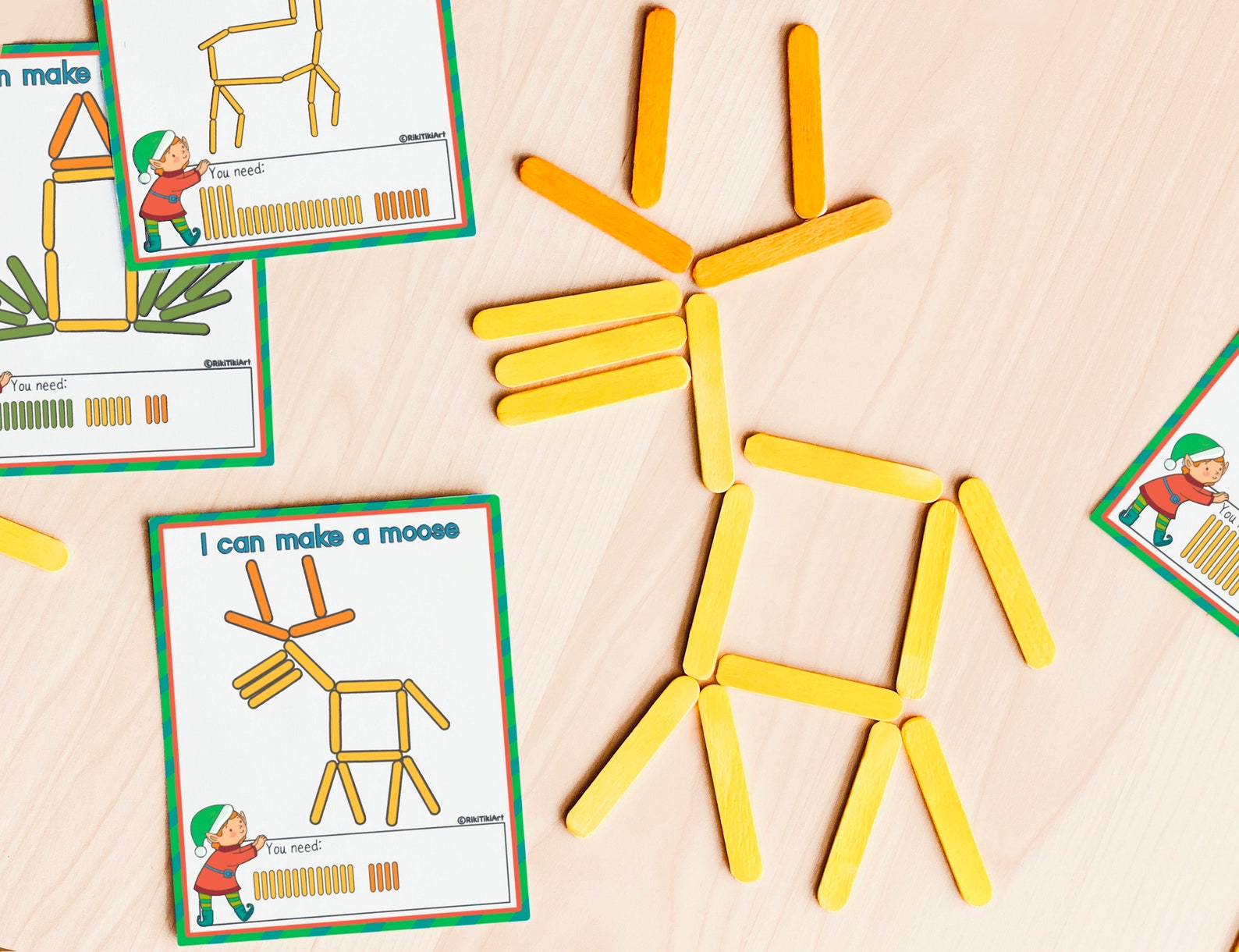 Winter Popsicle Sticks Mats Printable Christmas Activities for Kids ...