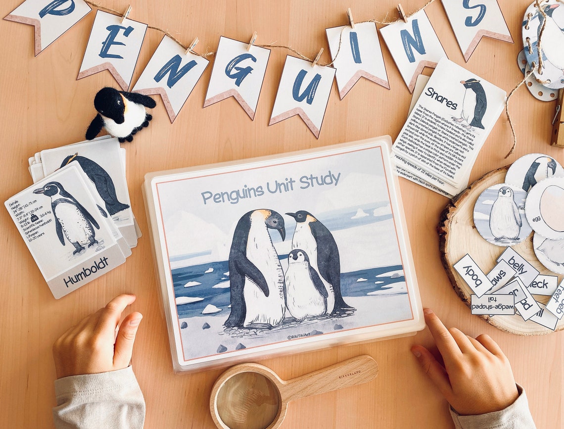 Penguins Unit Study Winter Homeschool Learning Materials Charlotte Mason Study Bundle Preschool ...