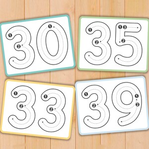 Number Tracing Cards 1-100 Printable Handwriting Practice Preschool ...