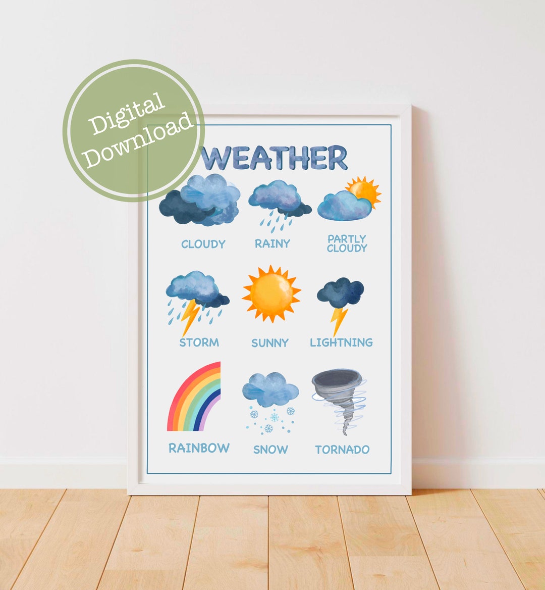 Weather Chart - Downloadable Print, Preschool Curriculum Homeschool ...