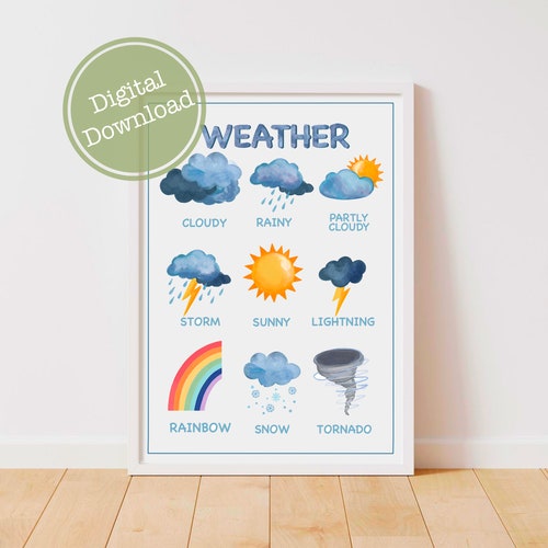 Weather Chart Downloadable Print Preschool Curriculum - Etsy
