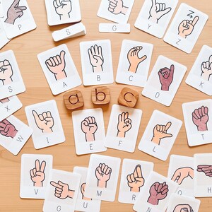 ASL Alphabet Flashcards Printable American Sign Language ABC Cards ASL ...