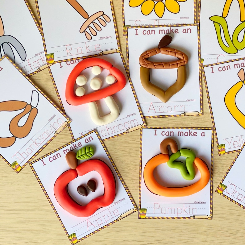 Fall Play Dough Mats Preschool Printables Play Doh Mats - Etsy