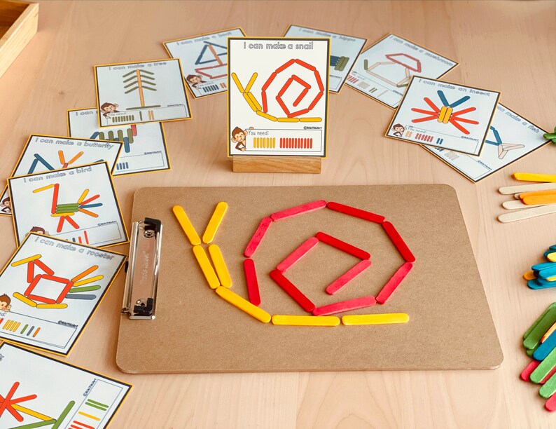 Nature Popsicle Sticks Activity for Toddlers Montessori - Etsy