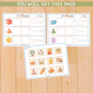 3D Shapes Learning Activity, Toddler Busy Book Printable Preschool ...