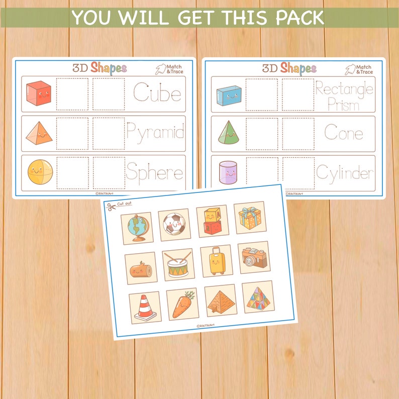 3D Shapes Learning Activity, Toddler Busy Book Printable Preschool ...