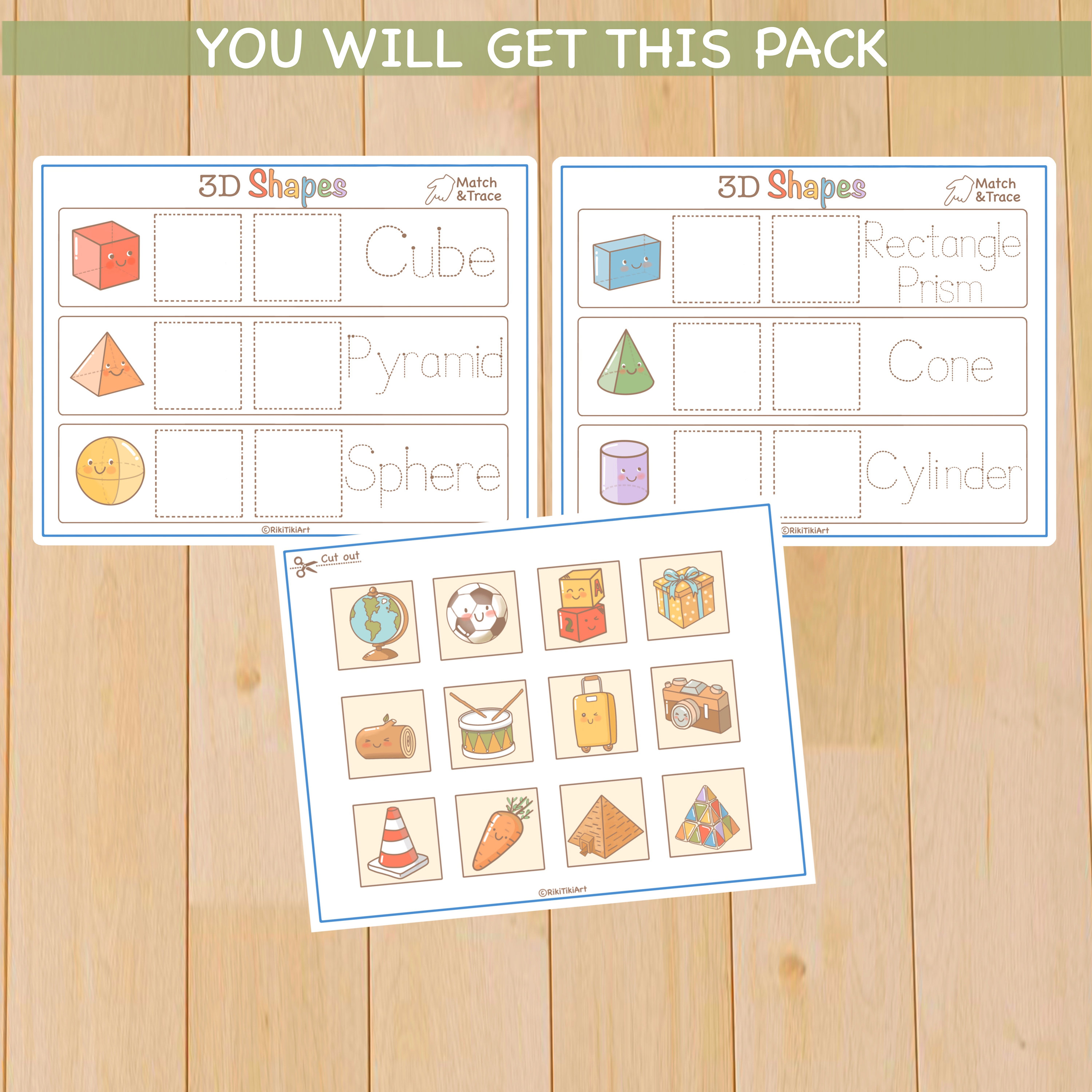 3D Shapes Learning Activity, Toddler Busy Book Printable Preschool ...