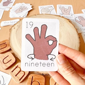 ASL Numbers Flash Cards 0-20 American Sign Language Flashcards for Kids ...