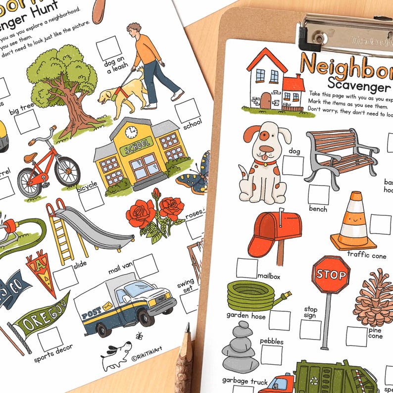 Neighborhood Scavenger Hunt Kids Outdoor Activity Birthday Activity for ...
