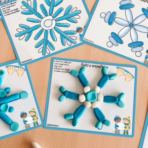 Snowflakes Play Dough Mats Montessori Winter Activities Printable ...