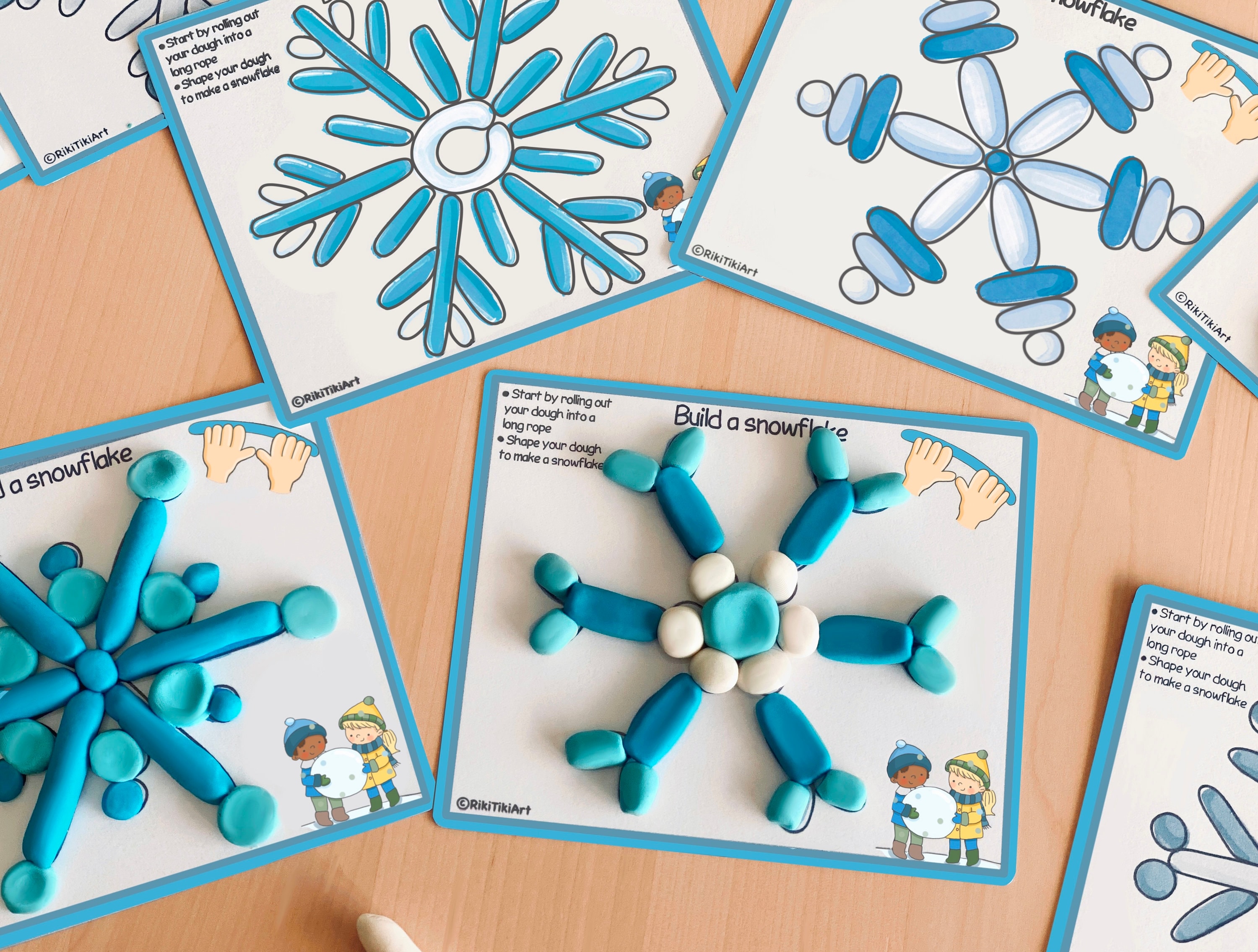 Snowflakes Play Dough Mats Montessori Winter Activities Printable ...