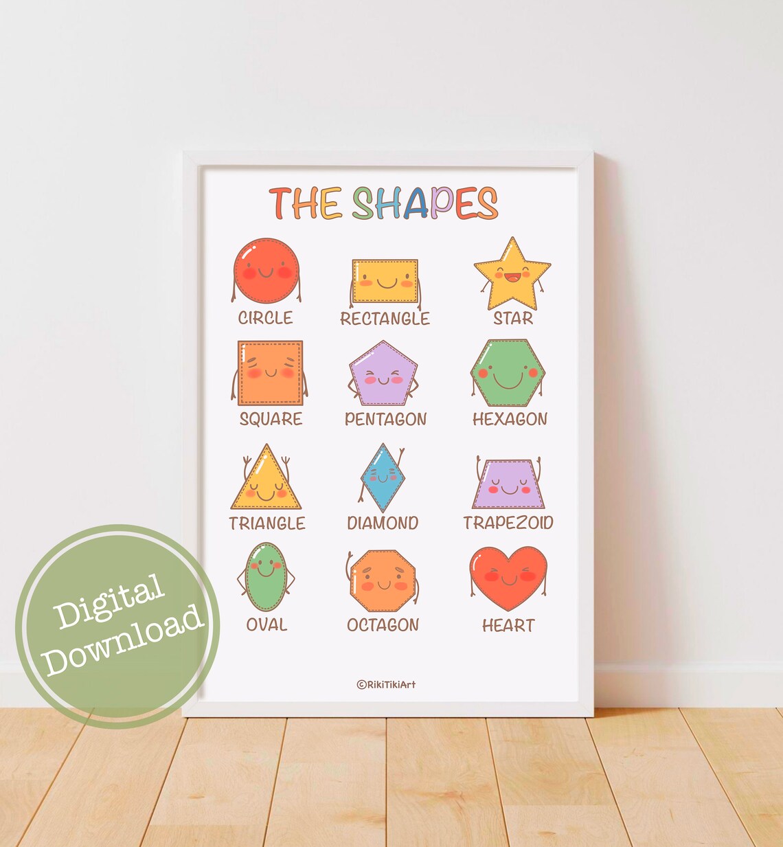 Geometric Shapes Toddler Classroom Posters Printable | Etsy