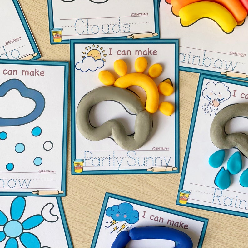 Weather Play Doh Mats Homeschool Printable Play Dough Mats Fine Motor ...