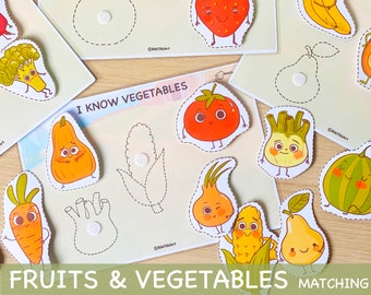 Fruits and Vegetables Sorting Activity Educational Homeschool Printable ...