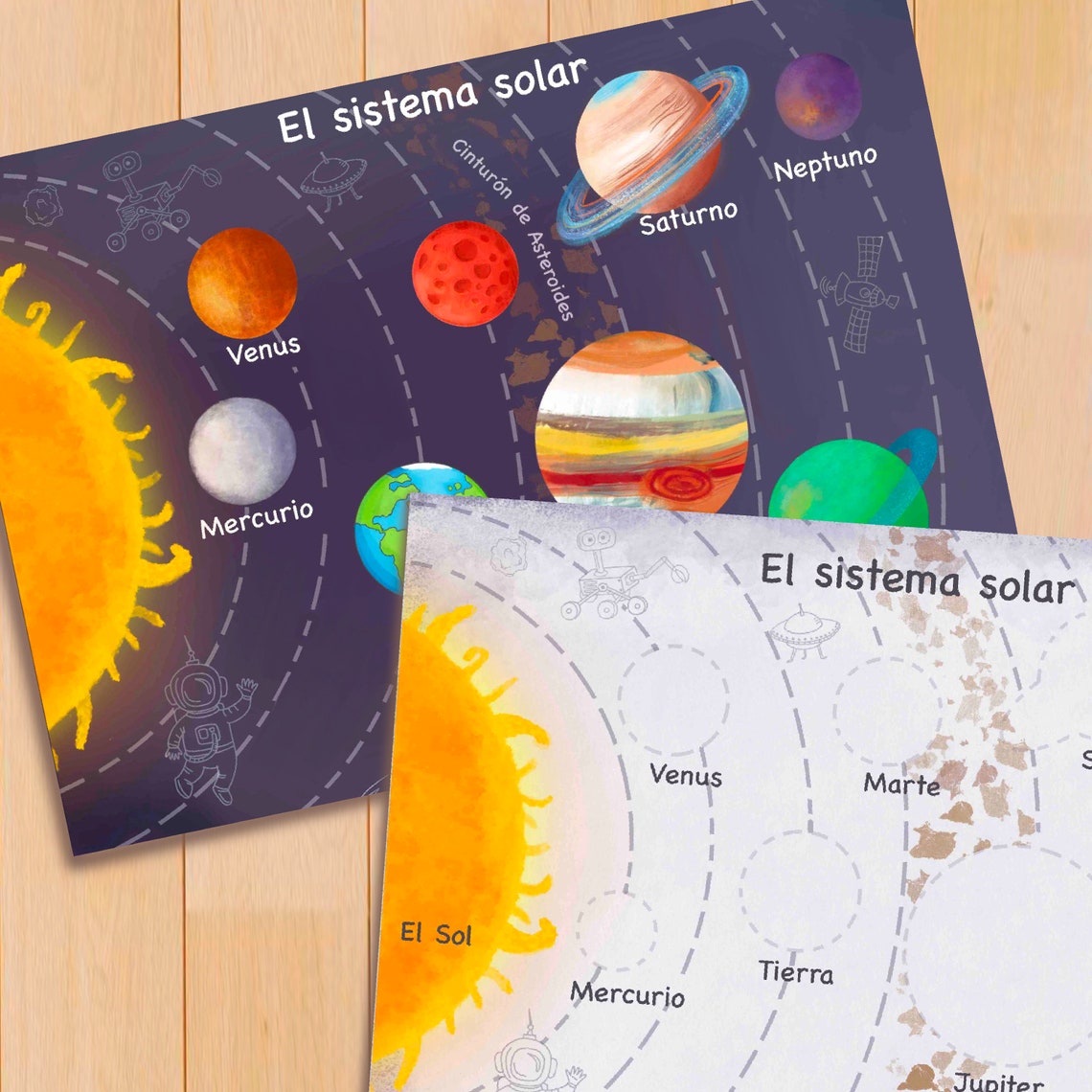 Spanish Solar System Model Printable Activity for Toddlers Space ...