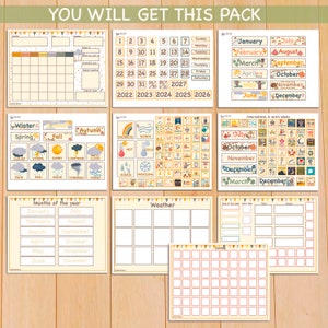 Printable Wall Calendar for Kids Classroom Perpetual Calendar - Etsy