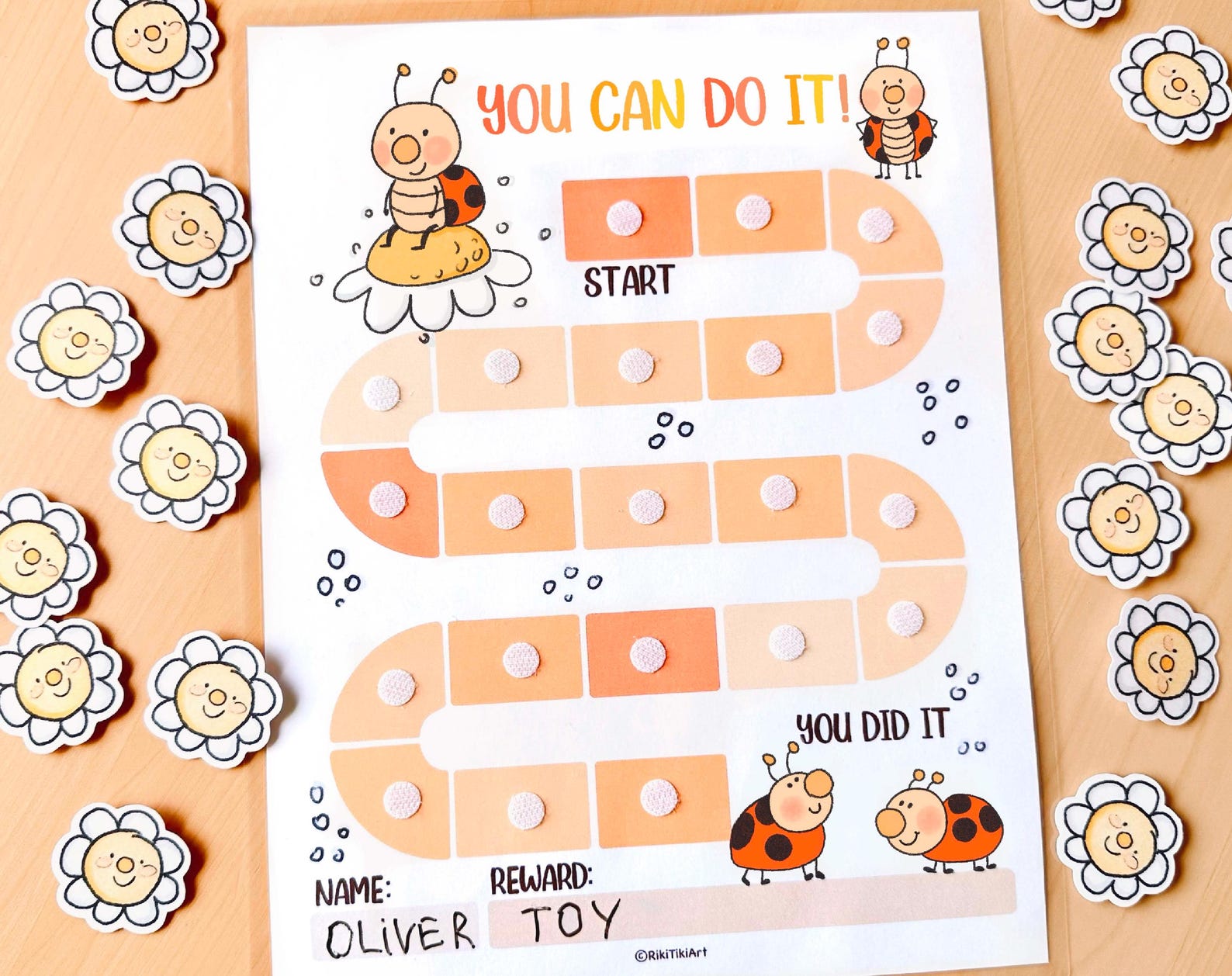 Behavior Reward Chart for Kids, Ladybug Toddler Sticker Chart ...