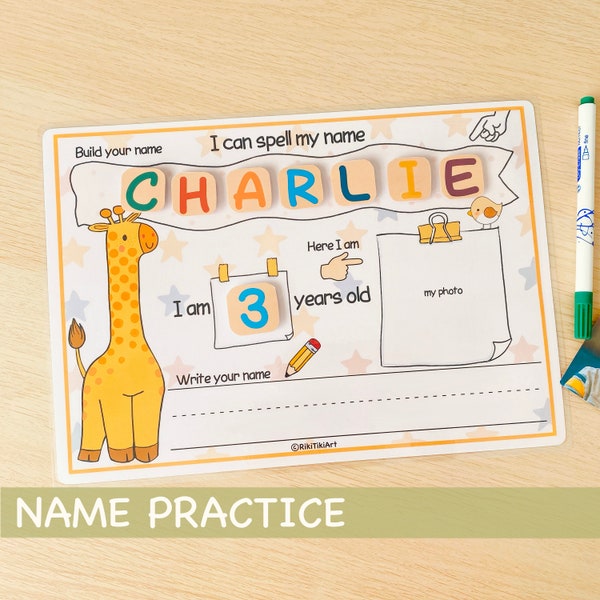 Name Learning Worksheets - Etsy