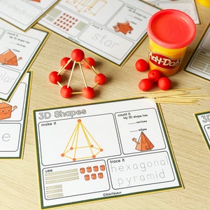 Toothpicks and Play Doh 3D Shapes Activity Game for Toddler Play Dough ...