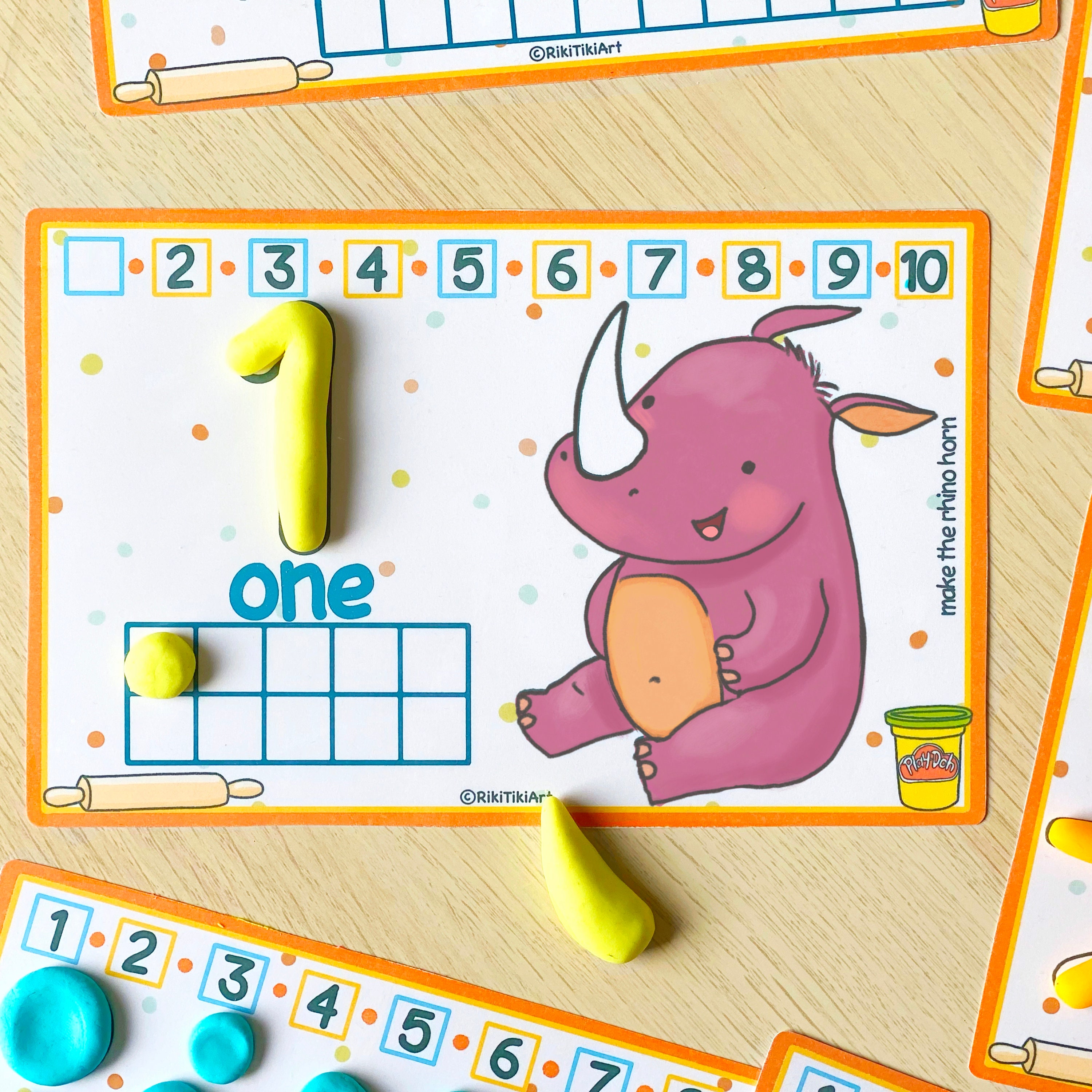 Counting and Numbers Play Dough Mats Printable Preschool | Etsy Australia