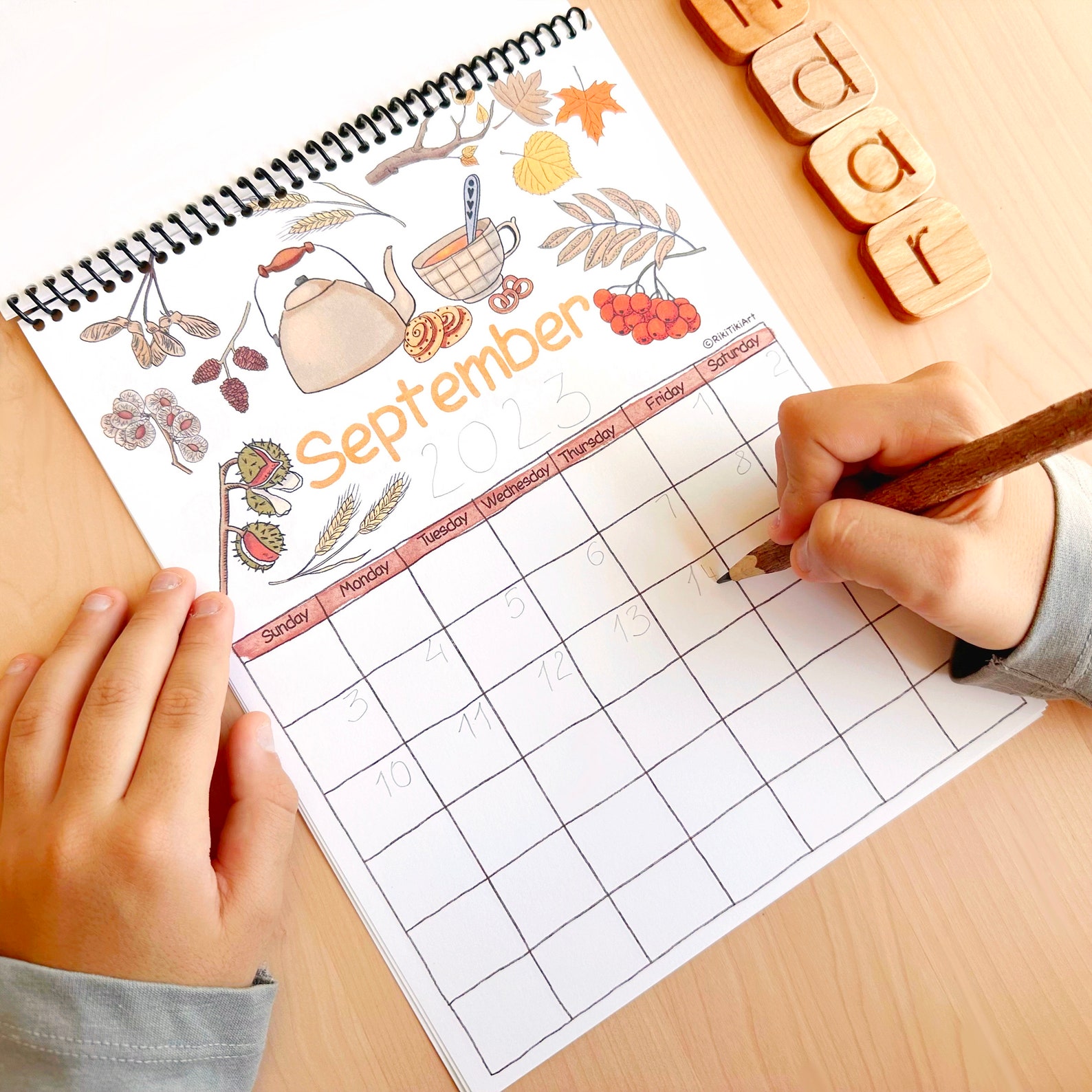 Monthly Printable Perpetual Calendar Planner Letter Size and A4 ...