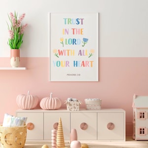 Bible Verse Wall Art Set of 8 Bible Posters Kids Bible Study Sunday ...