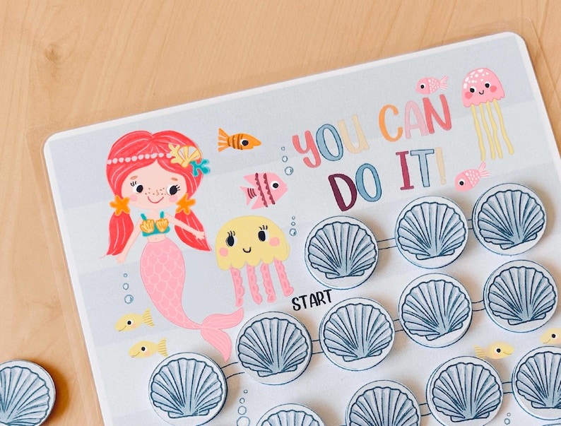 Mermaid Reward Chart for Kids, Behavior Sticker Chart, Printable ...