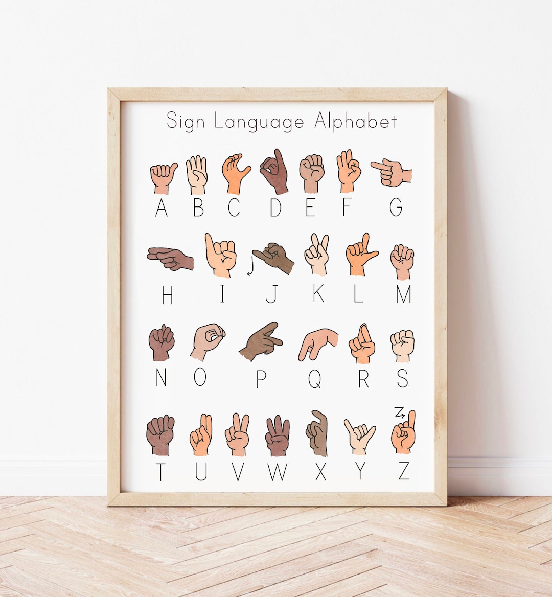 ASL Sign Language Alphabet Poster Homeschool Classroom Decor ...
