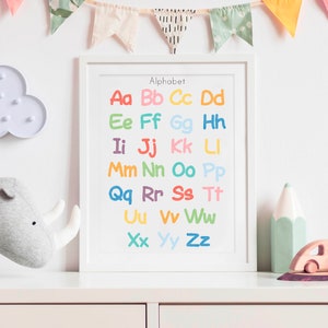 Alphabet Poster Vibrant Rainbow ABC Printable Poster for Toddlers ...