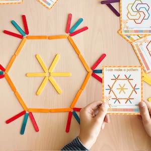 Popsicle Stick Activity Pattern Cards Fine Motor Skills Montessori ...