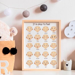 Feelings Poster for Kids Emotions Educational Poster Toddler Feelings ...