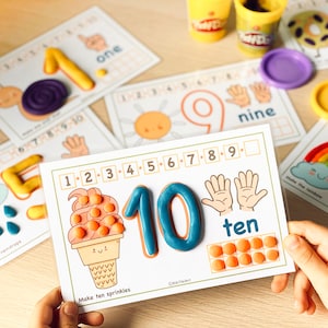 Preschool Printables Numbers 1-10 Play Doh Mats Toddler Activities ...