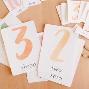 Number Flash Cards Homeschool Preschool Montessori Printable Cards Math ...