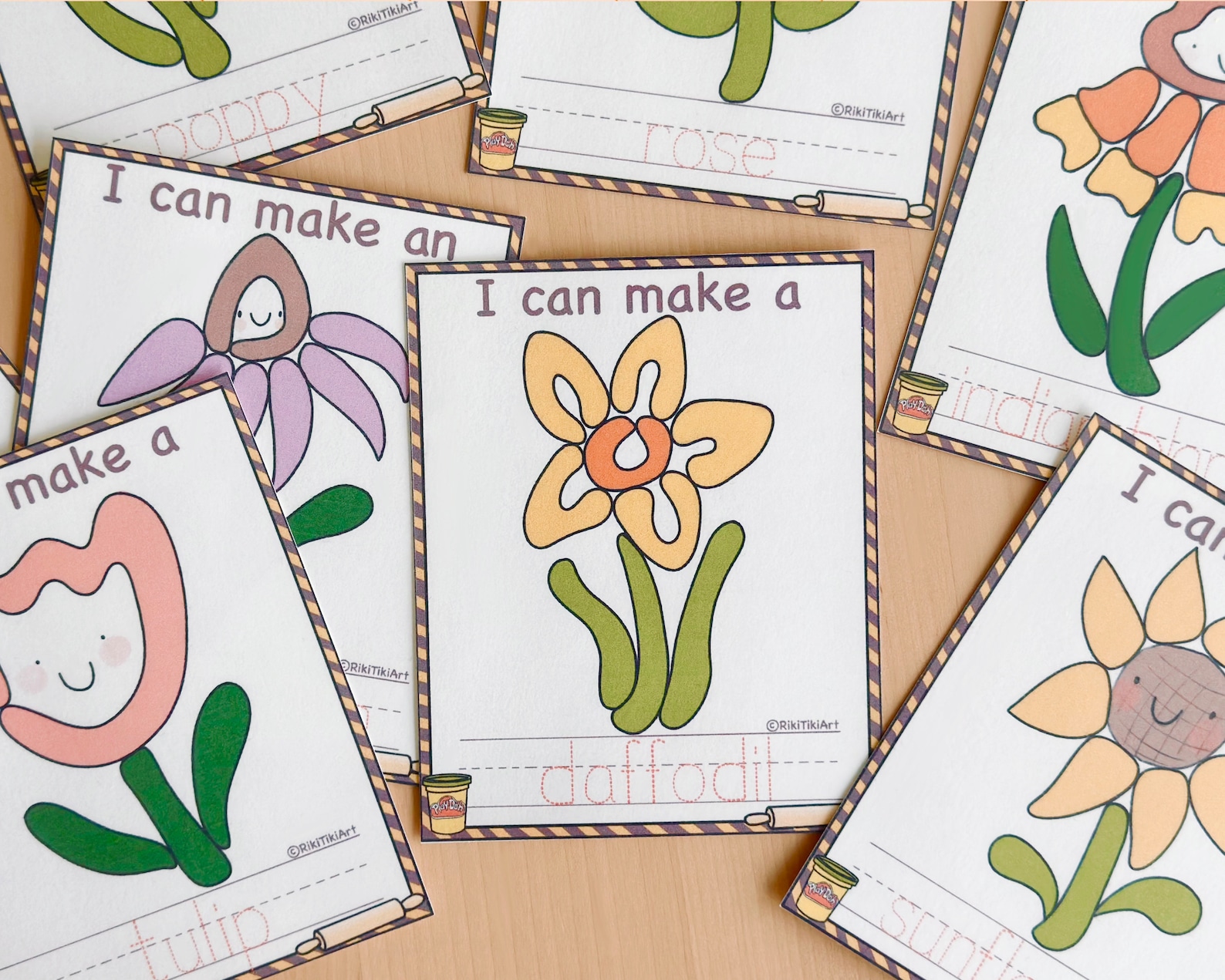 Flowers Play Dough Mats Fine Motor Skills Preschool Toddlers Activity ...