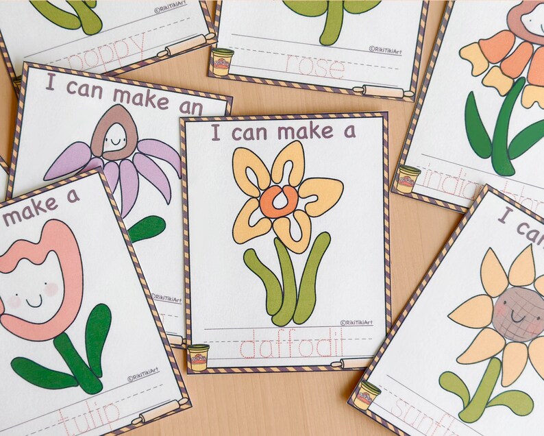 Flowers Play Dough Mats Fine Motor Skills Preschool Toddlers Activity ...