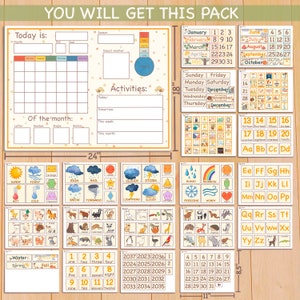 18x24 Kids Calendar Perpetual Classroom Calendar Homeschool Playroom ...